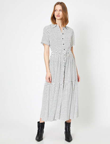 Koton Kadın Puantiye Desenli Maxi Elbise