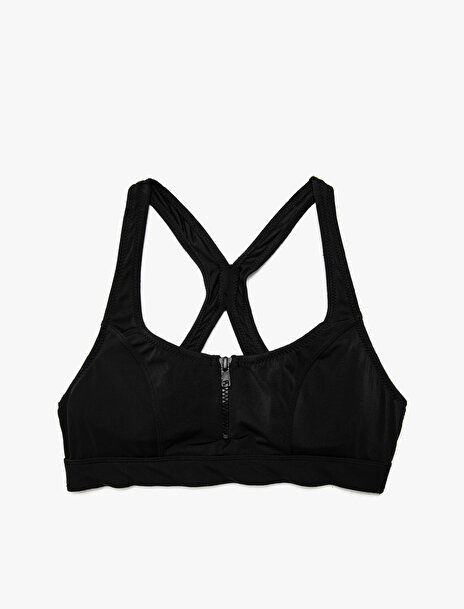 Koton Kadın Fermuar Detaylı Düz Renk Bikini Üstü Koton Kadın Fermuar Detaylı Düz Renk Bikini Üstü