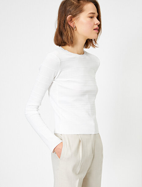 Koton Kadın Bisiklet Yaka Örgü Detaylı Triko Kazak