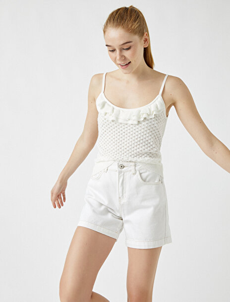 Koton Kadın Firfir Detayli Ince Askili Triko