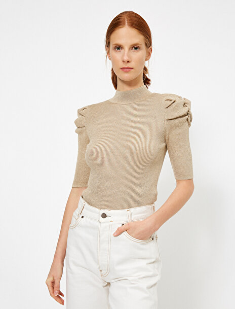 Koton Kadın Simli Omuz Detaylı Truvakar Kol Triko Kazak Koton Kadın Simli Omuz Detaylı Truvakar Kol Triko Kazak