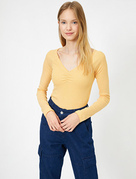 Koton Ole Genç Kız V Yaka T-Shirt