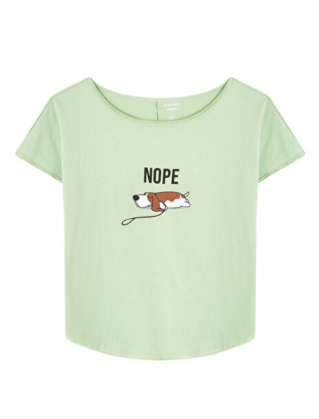 Koton Kadın Koton Love Baskılı Bisiklet Yaka Kısa Kollu Tişört