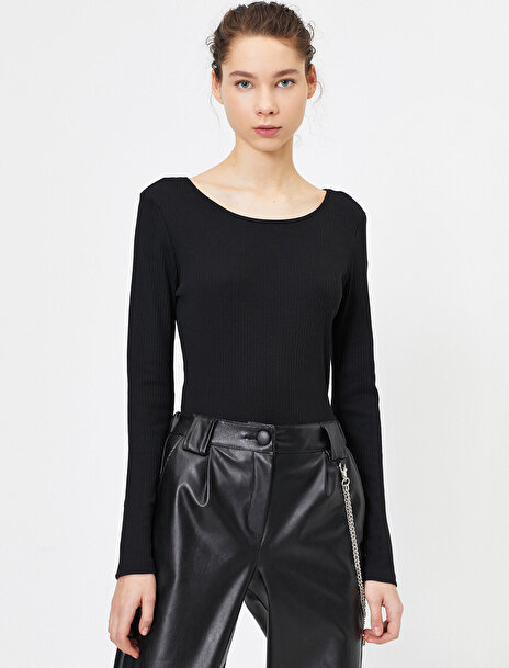 Koton Kadın Geniş Yaka T-Shirt