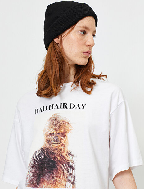 Koton Ole Genç Kız Starwars Baskılı Yırtmaçlı Oversize Lisanslı Tişört Koton Ole Genç Kız Starwars Baskılı Yırtmaçlı Oversize Lisanslı Tişört