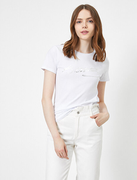 Koton Kadın Atatürk İmzası Baskılı Tişört