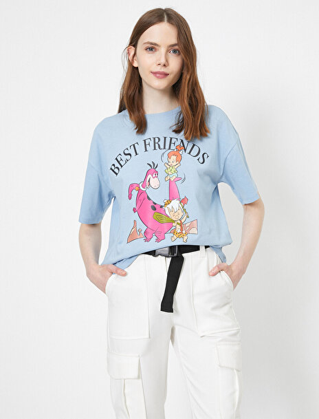 Koton Kadın The Flintstones Baskılı Lisanslı Tişört