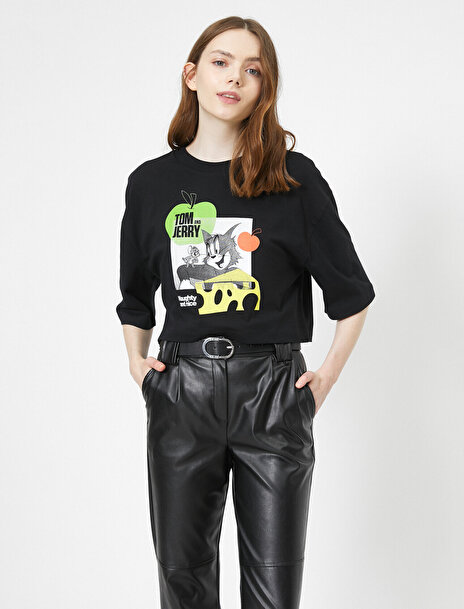 Koton Ole Genç Kız Tom ve Jerry Lisanslı Baskılı Tişört