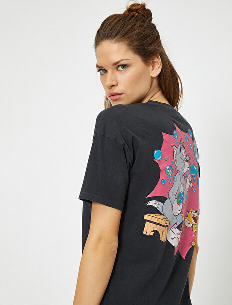 Koton Kadın Tom & Jerry Lisanslı Baskılı Kısa Kollu Tişört