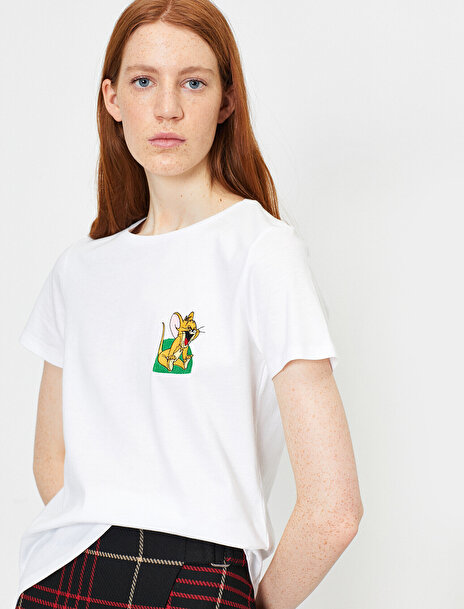 Koton Kadın Tom & Jerry Nakışlı Lisanslı Kısa Kollu Tişört