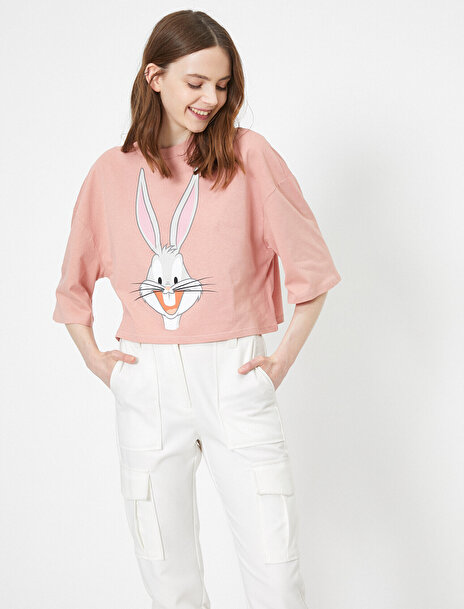 Koton Kadın Bugs Bunny Baskılı Lisanslı Kısa Kollu Tişört