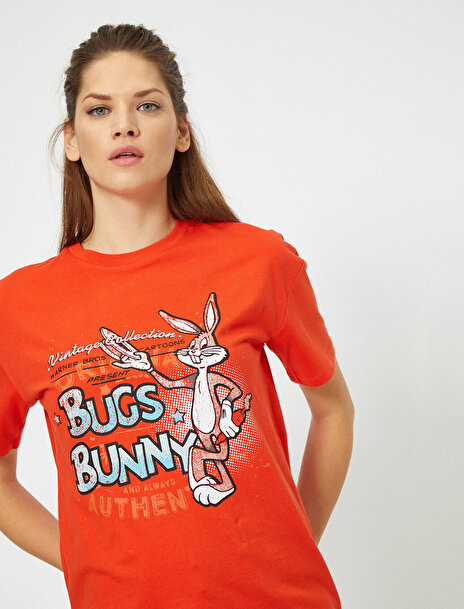 Koton Ole Genç Kız Bugs Bunny Baskılı Lisanslı Kısa Kollu Tişört