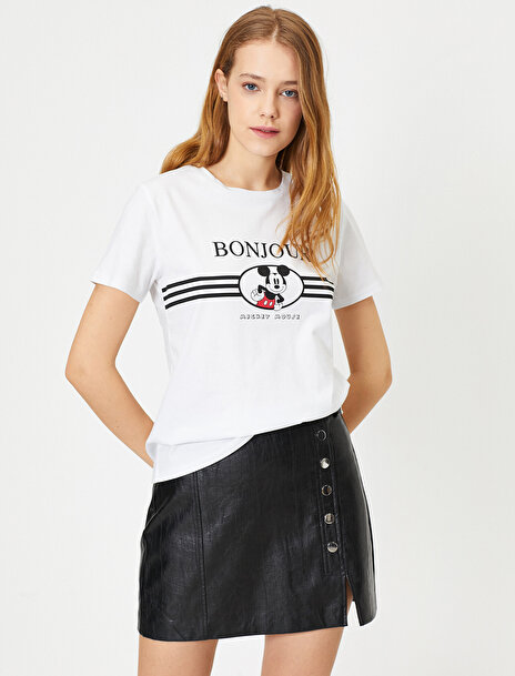 Koton Kadın Mickey Mouse Baskılı Lisanslı Tişört Koton Kadın Mickey Mouse Baskılı Lisanslı Tişört
