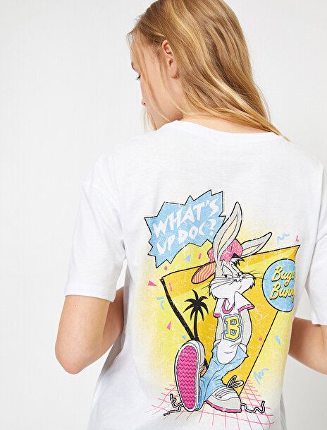 Koton Kadın Bugs Bunny Baskılı Lisanslı Kısa Kollu Tişört
