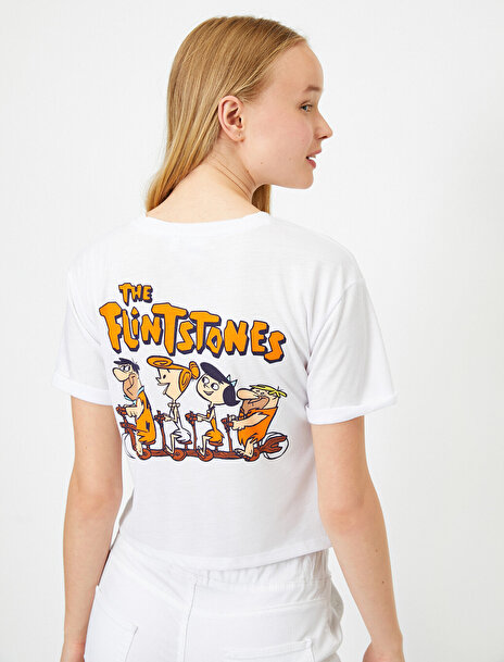 Koton Ole Genç Kız The Flintstones Baskılı Lisanslı Kısa Kollu Tişört