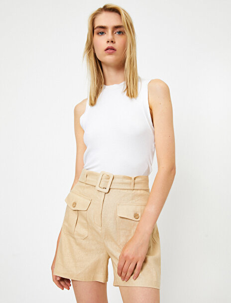 Koton Ole Genç Kız Cepli Kemerli Şort