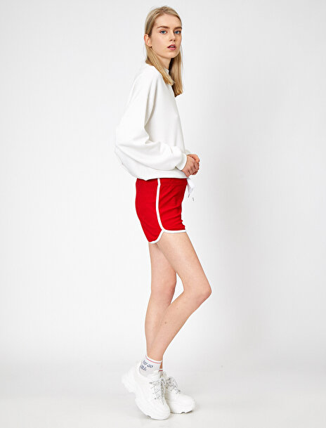 Koton Ole Genç Kız Kontrast Biyeli Beli Bağlamalı Havlu Şort Koton Ole Genç Kız Kontrast Biyeli Beli Bağlamalı Havlu Şort