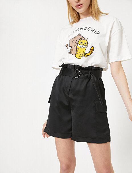 Koton Ole Genç Kız Kemer Detaylı Yüksek Bel Şort Koton Ole Genç Kız Kemer Detaylı Yüksek Bel Şort