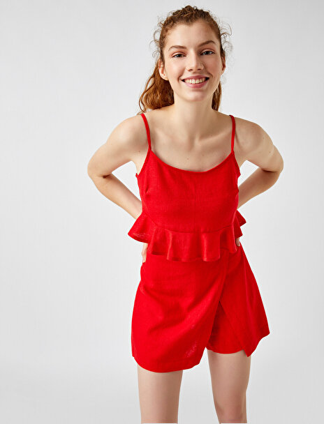 Koton Kadın Askılı Fırfırlı Atlet