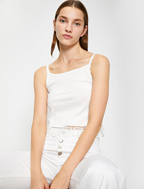 Koton Ole Genç Kız Kolsuz Brode Atlet