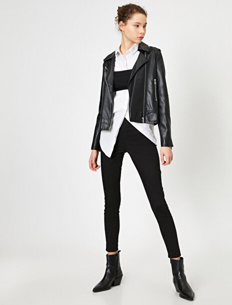 Koton Ole Genç Kız Legging Jean -Yüksek Bel Dar Kesim Dar Paça Pantolon