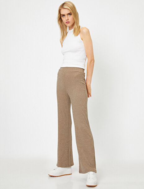 Koton Kadın Geniş Paça Triko Pantolon