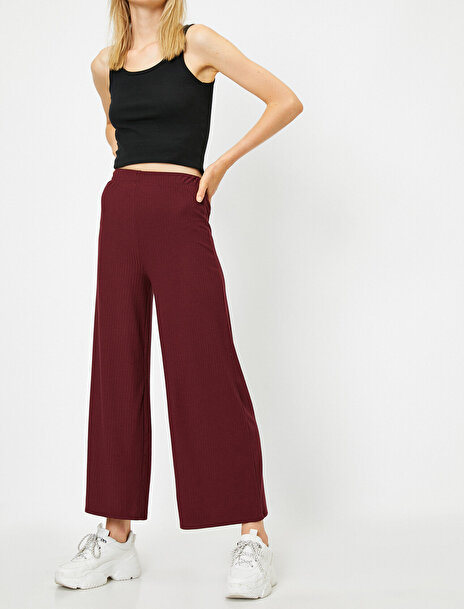 Koton Kadın Geniş Paça Fitilli Pantolon
