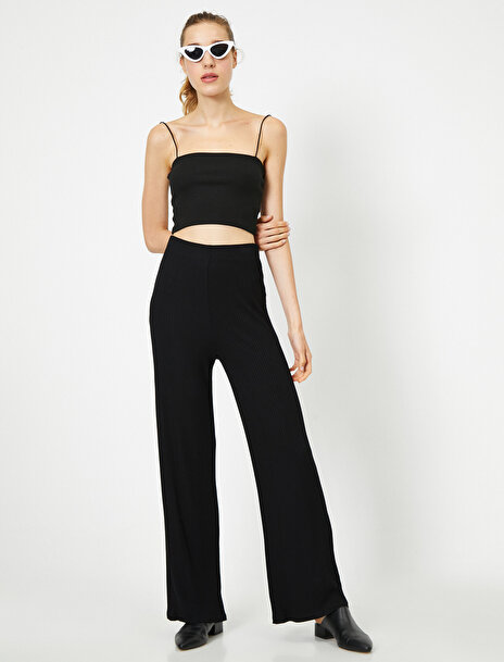 Koton Kadın Normal Bel Geniş Paça Pantolon Koton Kadın Normal Bel Geniş Paça Pantolon