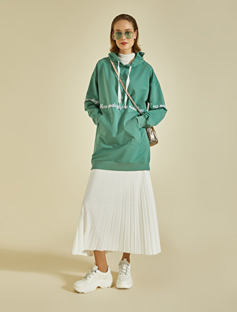 Koton Kadın Kapüşonlu Yazılı Baskılı Uzun Kollu Sweatshirt