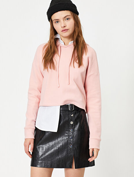 Koton Kadın Kapüşonlu Yumuşak Dokulu Basic Sweatshirt Koton Kadın Kapüşonlu Yumuşak Dokulu Basic Sweatshirt