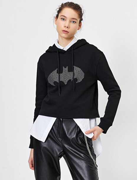Koton Kadın Batman Lisanslı Taşlı Sweatshirt