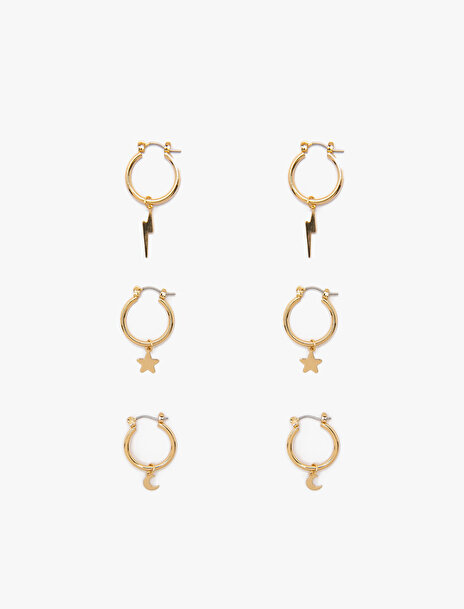 Koton Kadın Metal Halka Küpe Seti