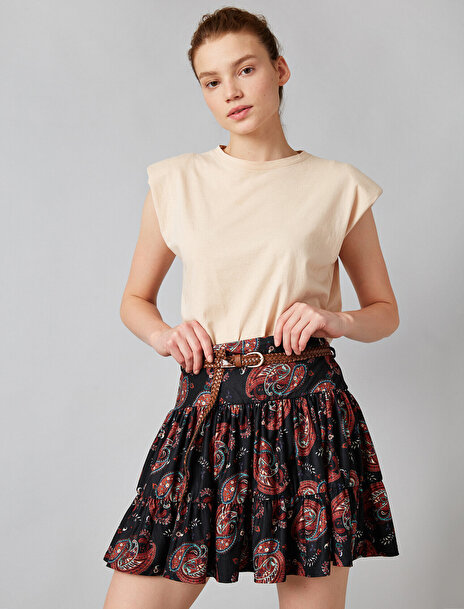 Koton Ole Genç Kız Şal Desenli Etnik Mini Etek