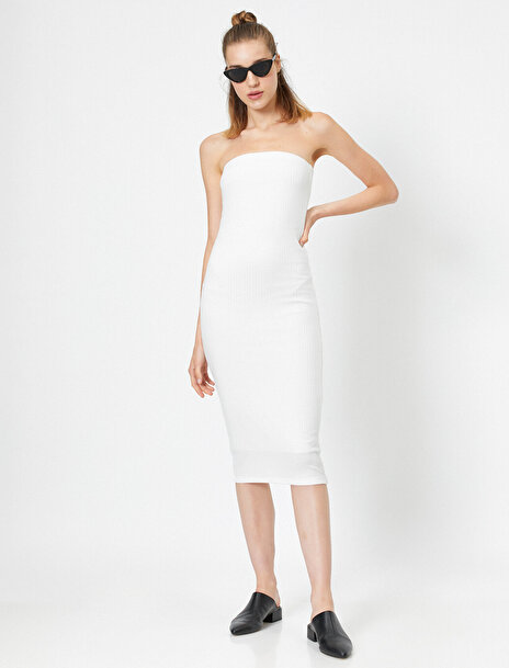 Koton Kadın Askılı Kolsuz Slim Fit  Midi Dress