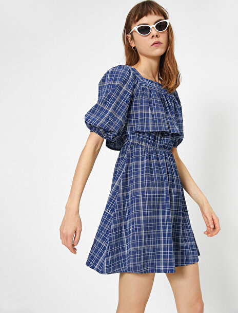 Koton Ole Genç Kız Kareli Elbise