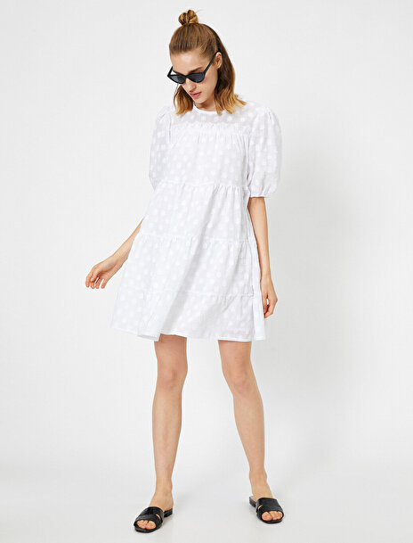 Koton Ole Genç Kız Balon Kollu Mini Elbise