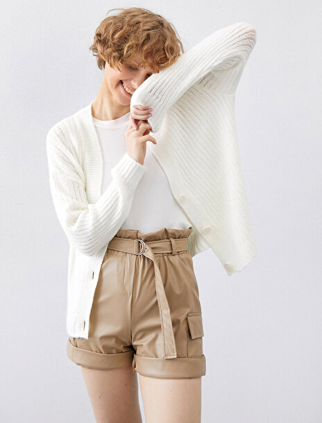 Koton Ole Genç Kız Düğme Detaylı Triko Hırka