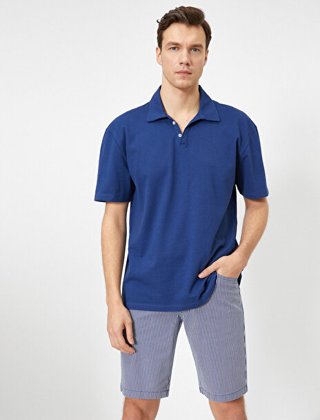Koton Erkek Polo Yaka Oversize Fit Pike Kumaş Tişört
