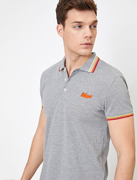 Koton Erkek Polo Yaka İşleme Detaylı  Slim Fit Tişört