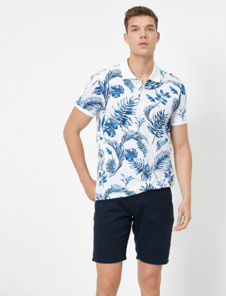 Koton Erkek Polo Yaka Tişört Kısa Kollu Baskılı Pamuklu