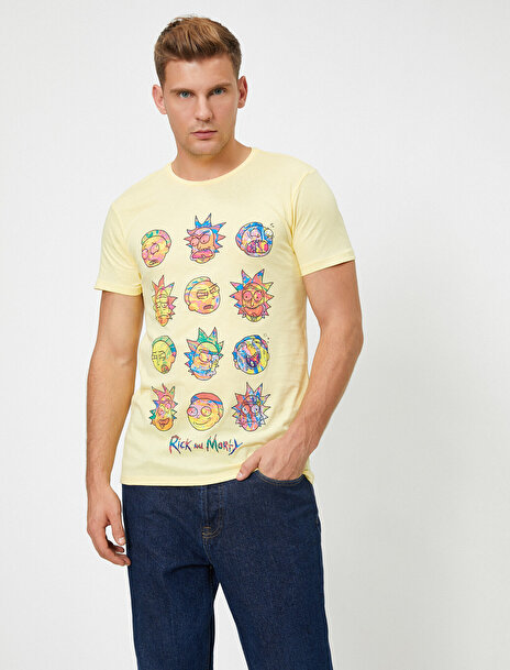 Koton Erkek Rick and Morty Lisanslı Baskılı Tişört