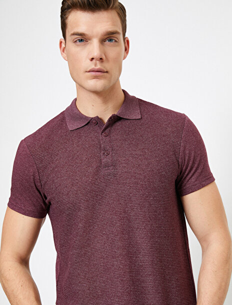 Koton Erkek Polo Yaka Dokulu Kumaş Slim Fit Tişört