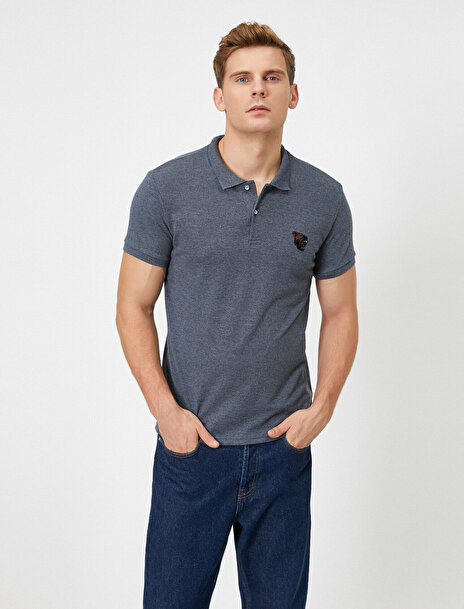 Koton Erkek Polo Yaka Kısa Kollu İşleme Detaylı Tişört