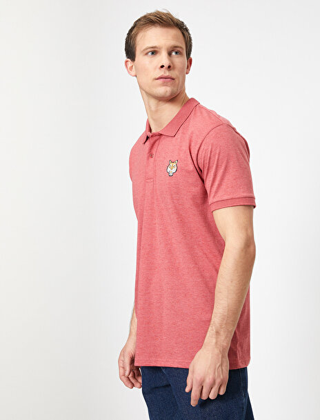 Koton Erkek Polo Yaka Kaplan İşlemeli Slim Fit Tişört