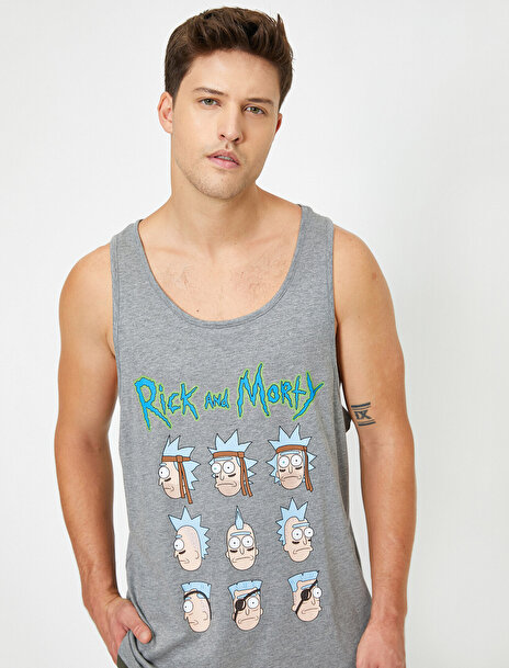 Koton Erkek Rick and Morty Lisanslı Baskılı Atlet
