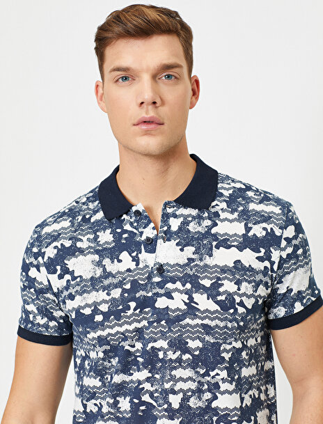 Koton Erkek Kamuflaj Çizgi Desenli Süprem Kumaş Slim Fit Polo Yaka Tişört Koton Erkek Kamuflaj Çizgi Desenli Süprem Kumaş Slim Fit Polo Yaka Tişört
