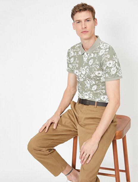 Koton Erkek Polo Yaka Çiçek Desenli Süprem Kumaş Slim Fit Tişört Koton Erkek Polo Yaka Çiçek Desenli Süprem Kumaş Slim Fit Tişört