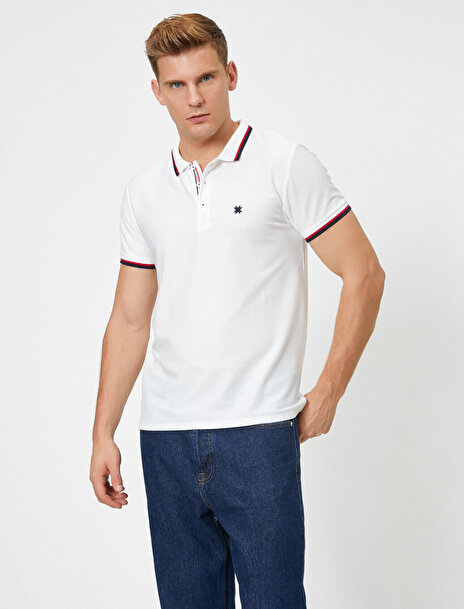 Koton Erkek Yakası ve Kolları Çizgili Polo Yaka Tişört