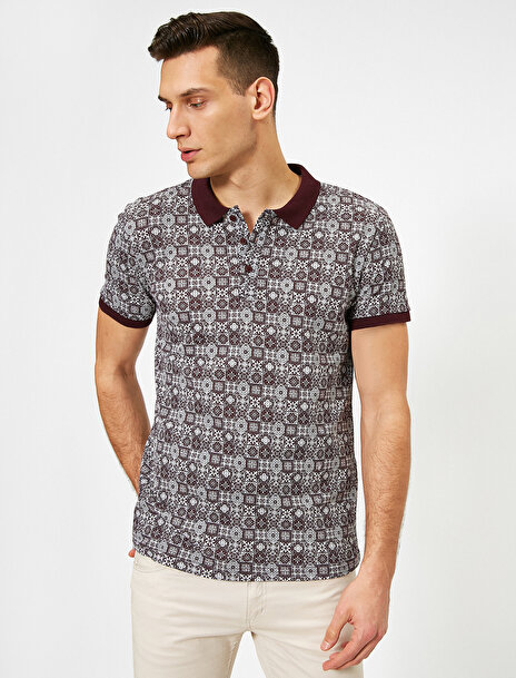 Koton Erkek Polo Yaka Etnik Desenli Pike Kumaş Slim Fit Tişört Koton Erkek Polo Yaka Etnik Desenli Pike Kumaş Slim Fit Tişört