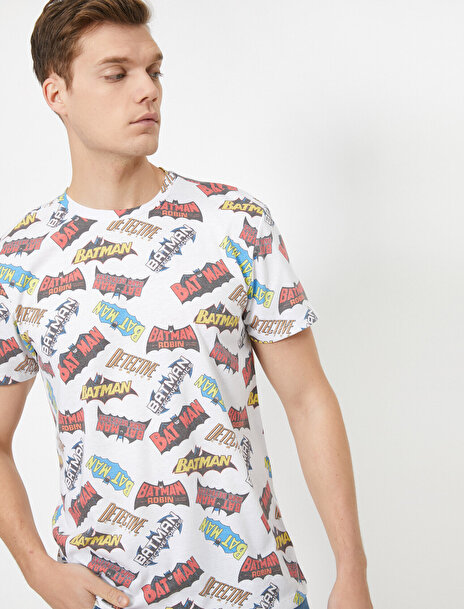 Koton Erkek Batman Lisanslı Baskılı Bisiklet Yaka Kısa Kol Tişört
